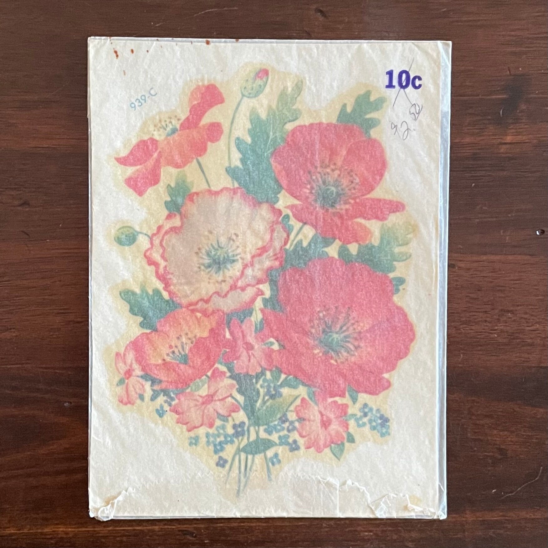 Set Poppies Bouquet Water Slide Decals, Two Meyercor Decals C.1950s ...