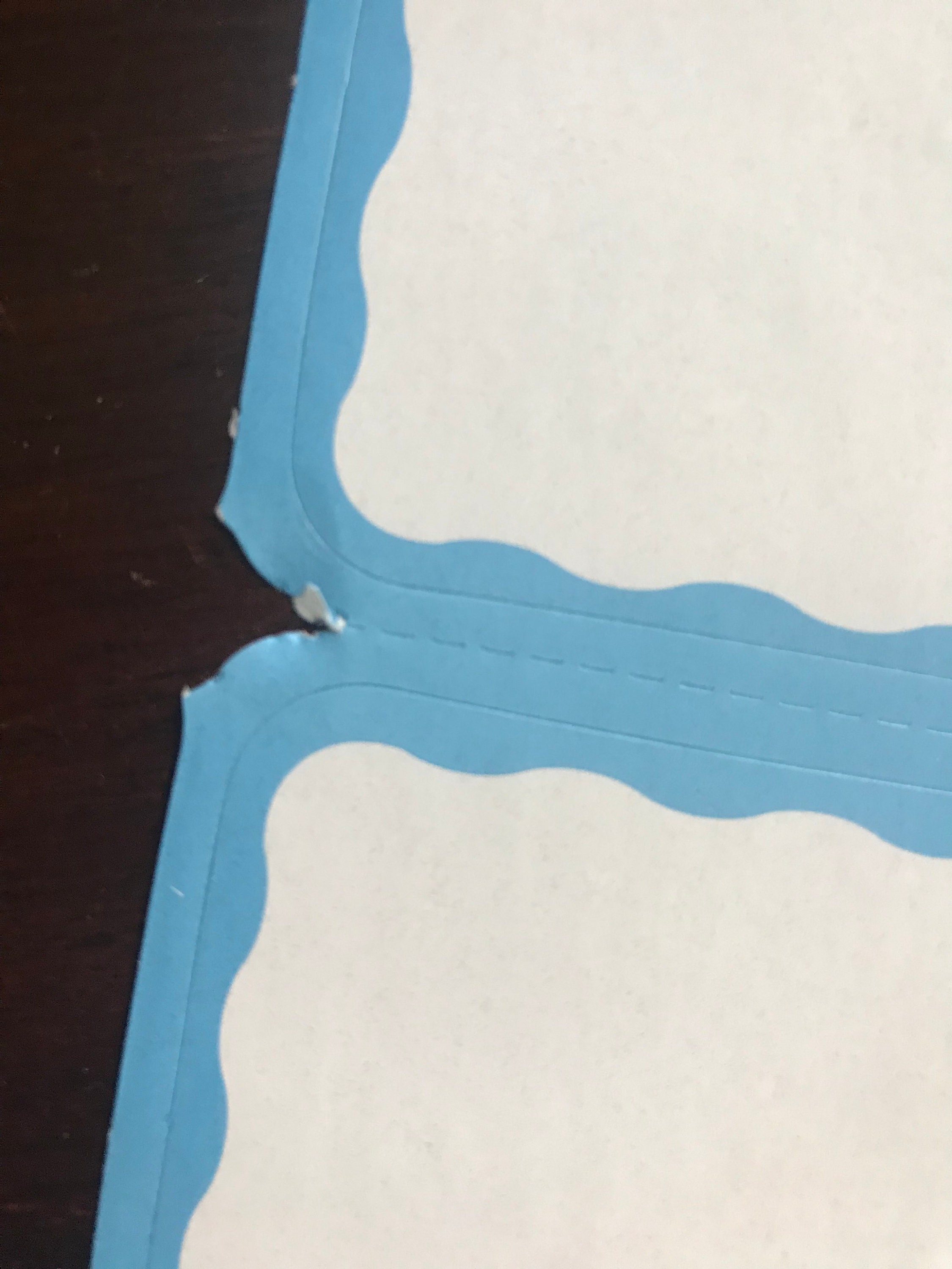 Blue Border Labels, C.1980s, Set of Two Self Adhesive, Peel and Stick ...