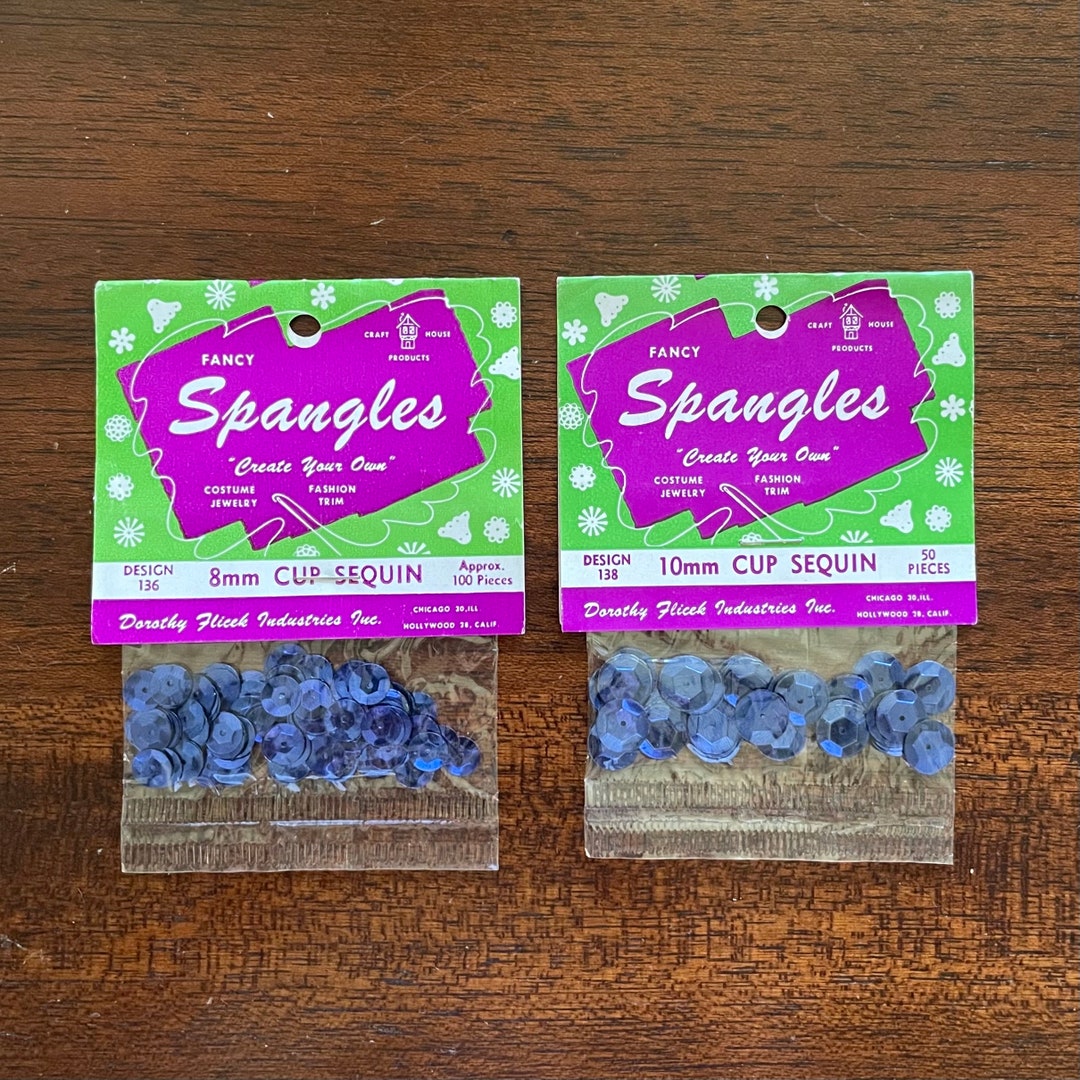 Cupped Blue Sequins 8mm 10mm, Fancy Spangles, Dorothy Flicek Industries ...