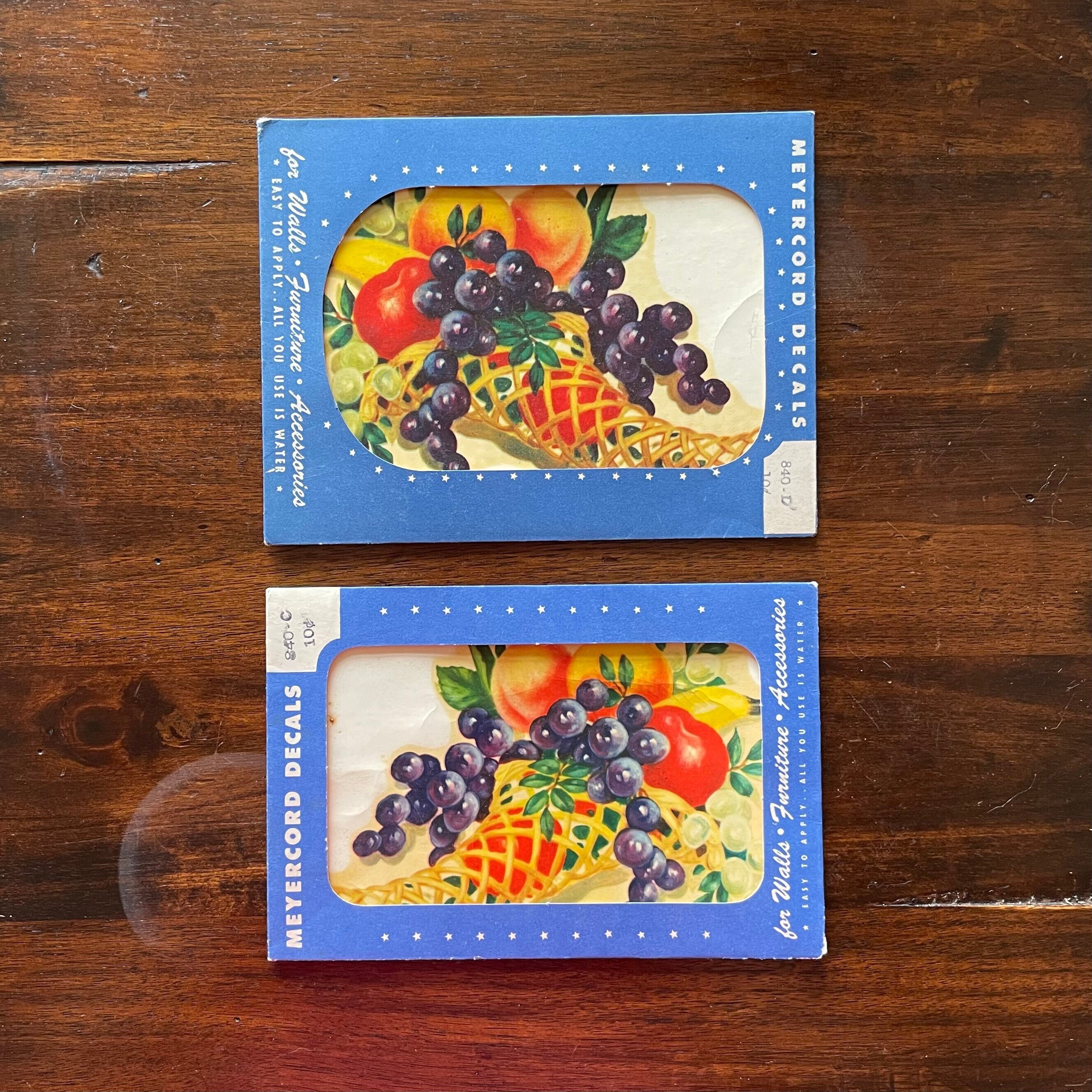 One Fruit Cornucopia Water Slide Decals C.1950s, Vintage Kitchen Garden ...