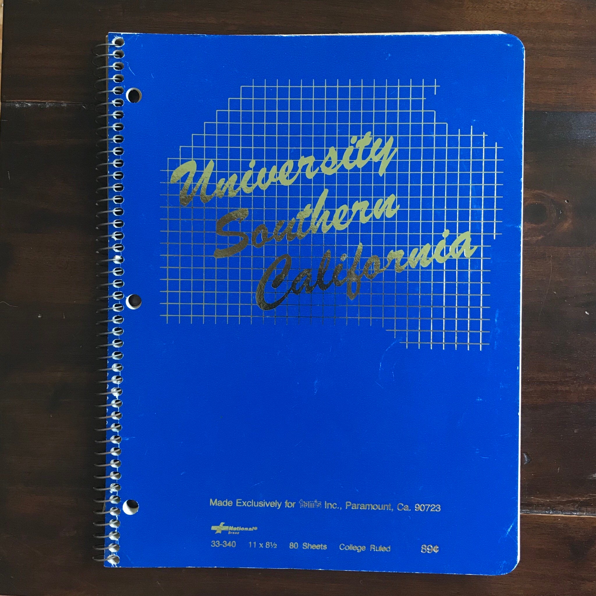 Assorted USC Notebooks C.1987, Sold Individually, Spiral, University of ...