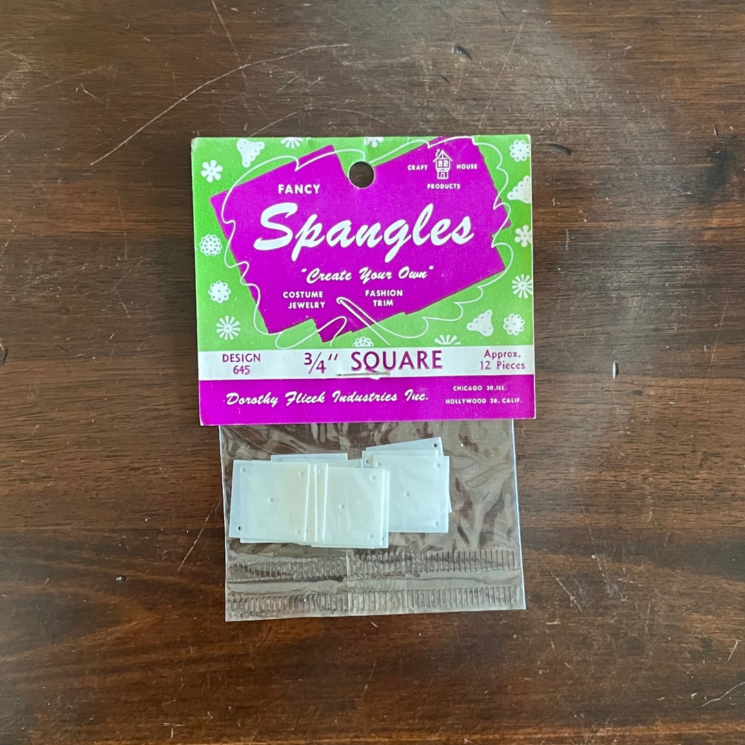 White Square Spangles Sequins, 5 Hole Large Fancy, Dorothy Flicek ...