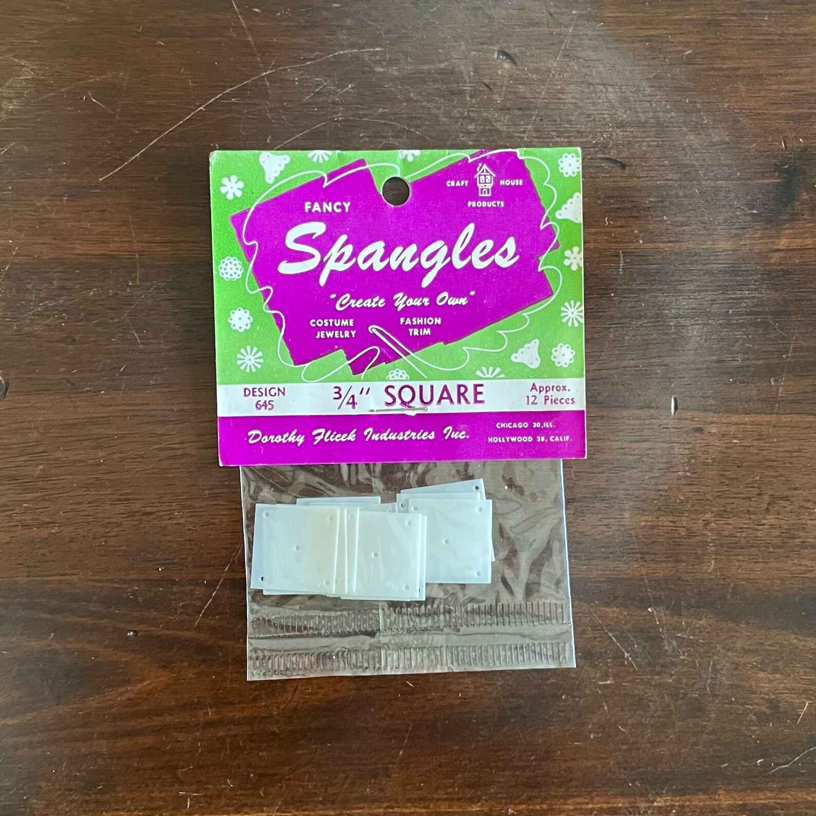 White Square Spangles Sequins, 5 Hole Large Fancy, Dorothy Flicek ...