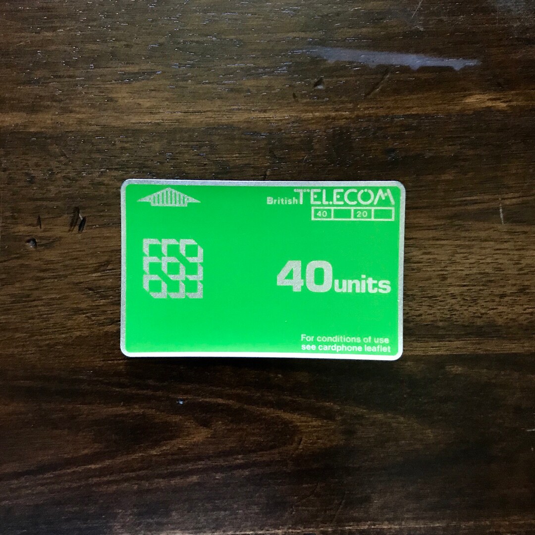 Vintage Phone Card C.1983 British Telecom 40 Units Lime - Etsy UK
