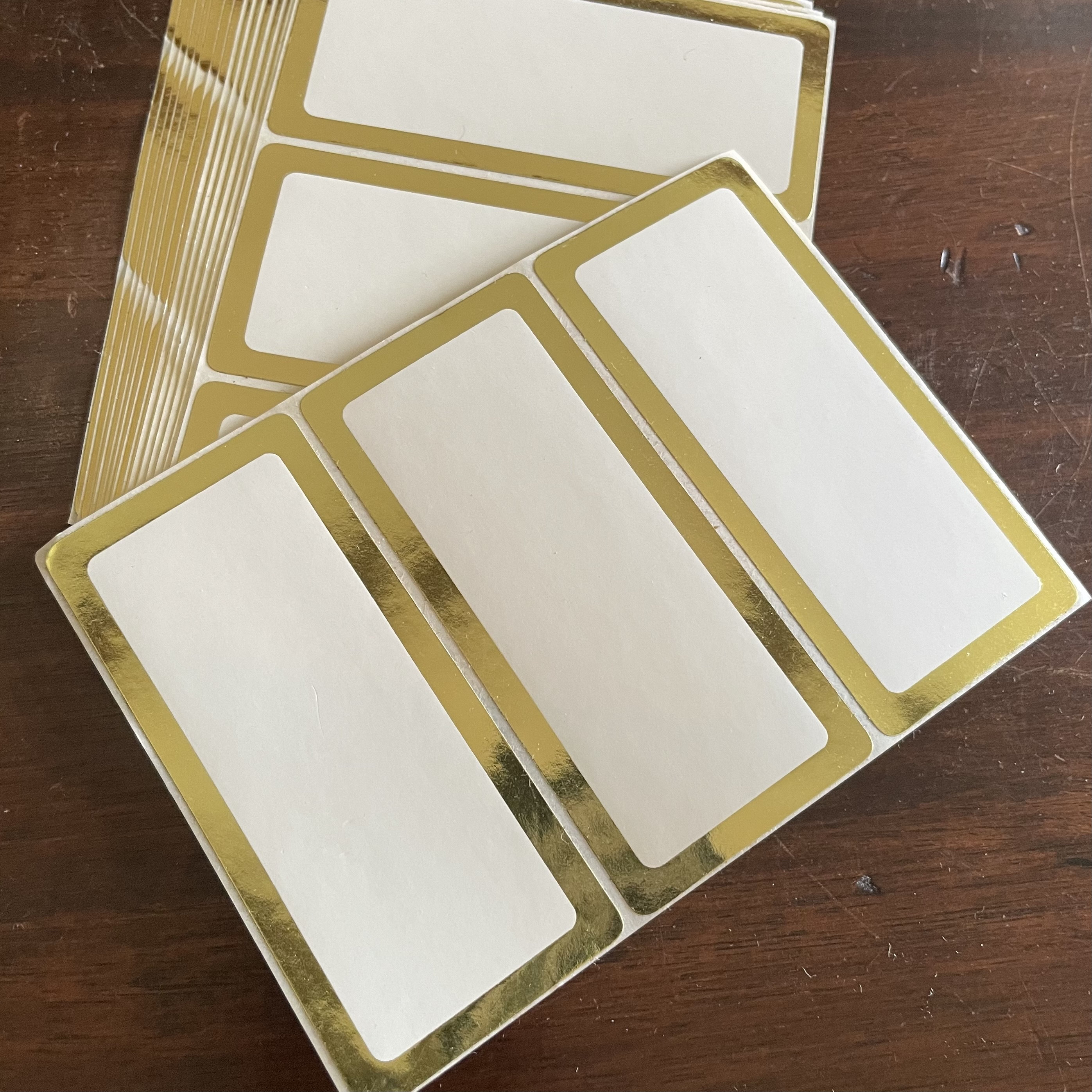 Gold Border Labels, C.1980s, Set of Three per Sheet, Self Adhesive ...