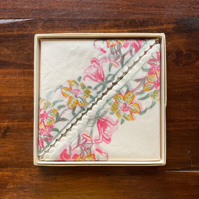 Silk Effect Paper Napkins, Made in Japan C.1960s, Cocktail, Decopage ...