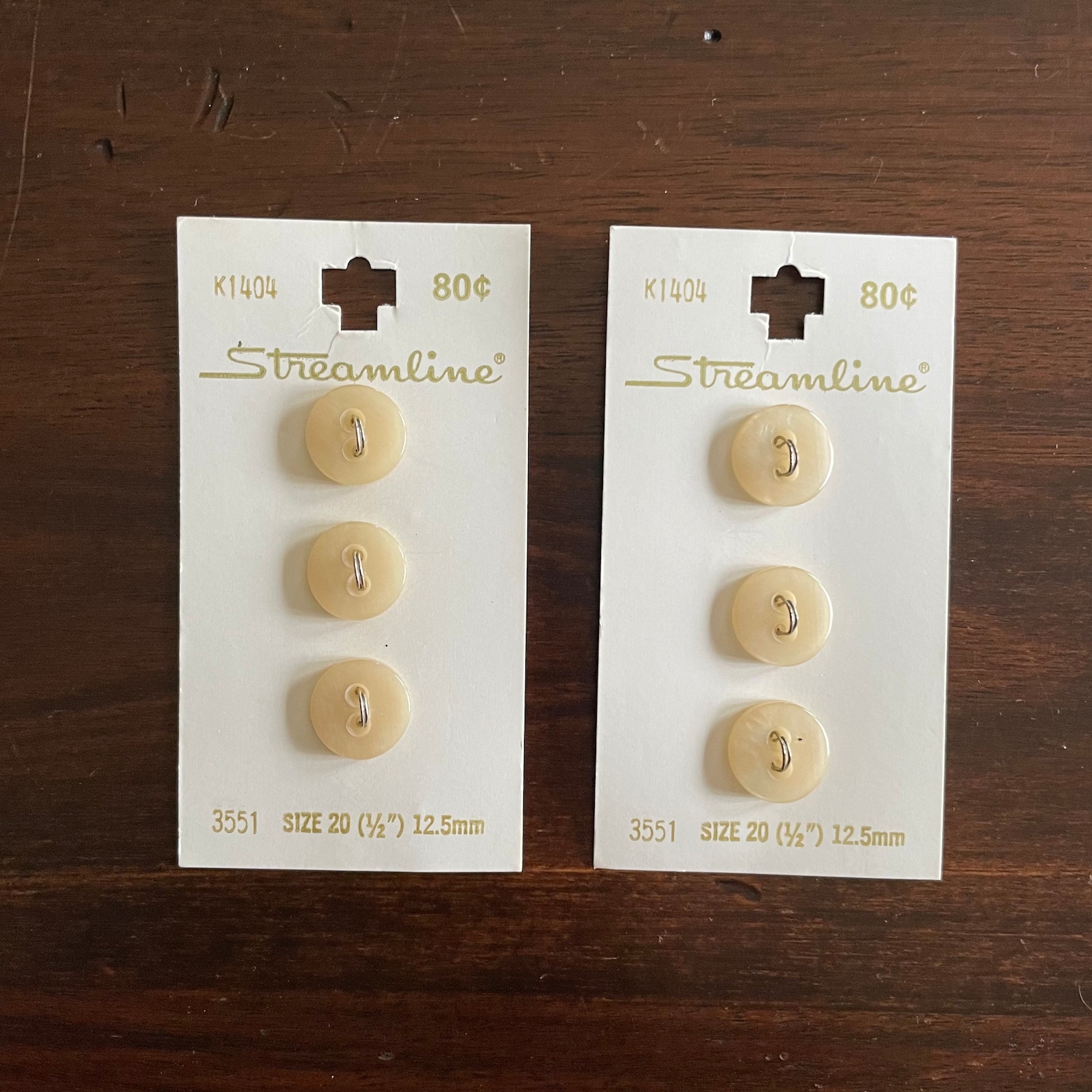 Ivory Round Plastic Buttons on Original Card 2 Holes - Etsy