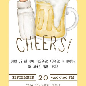 Cheers! Pregger Kegger Invitation Template - Etsy