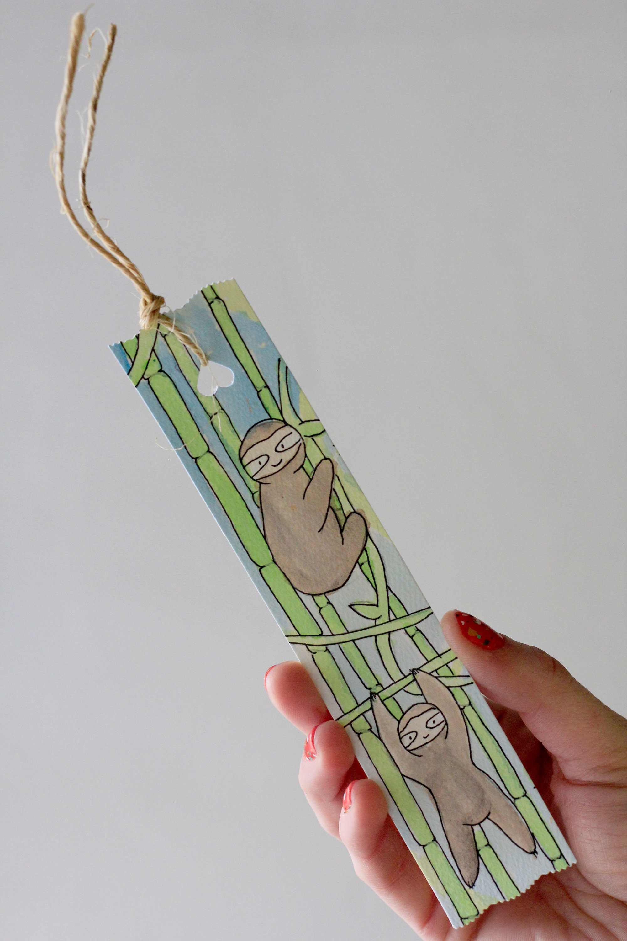 Hand-painted Sloth Bookmarks - Etsy