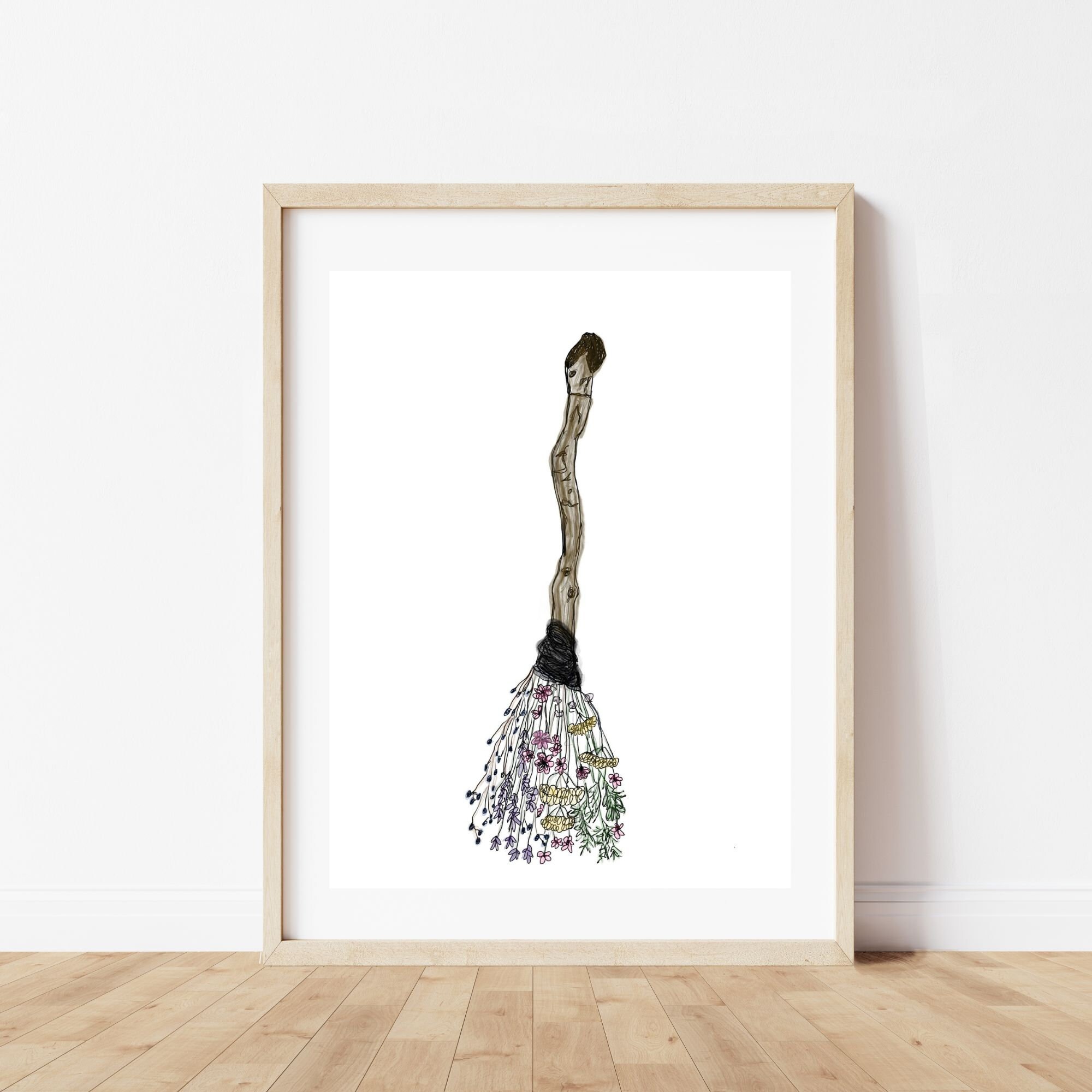 Floral Broom Printable - Etsy
