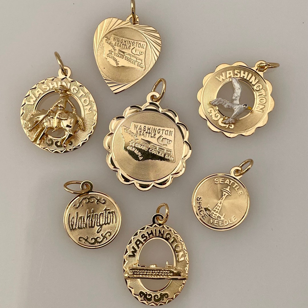 Vintage 12k Gold Filled Seattle Washington Charms - Etsy
