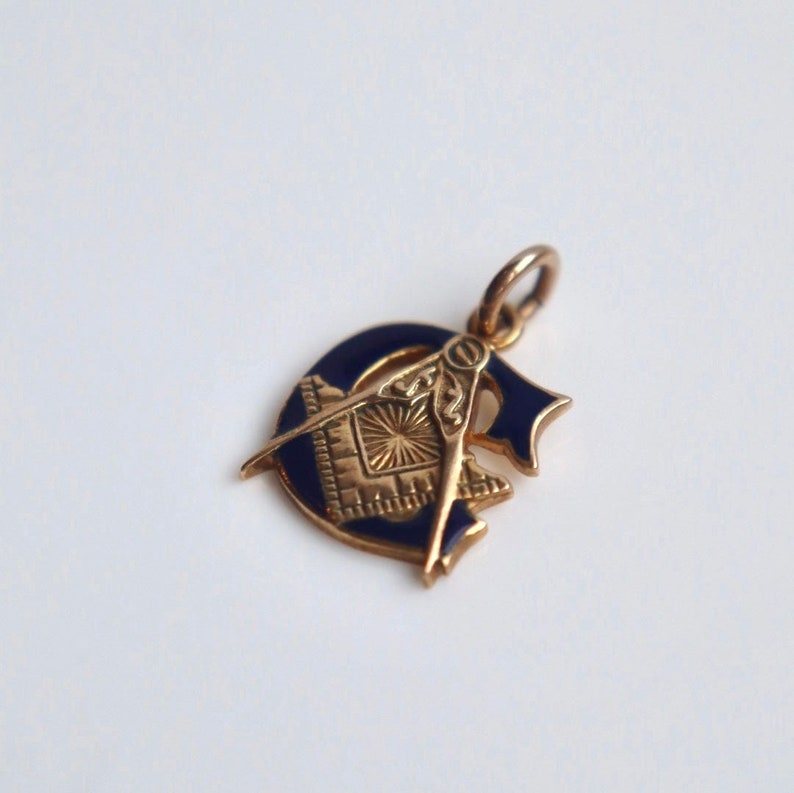 10k Gold Masonic Enamel G Charm - Etsy