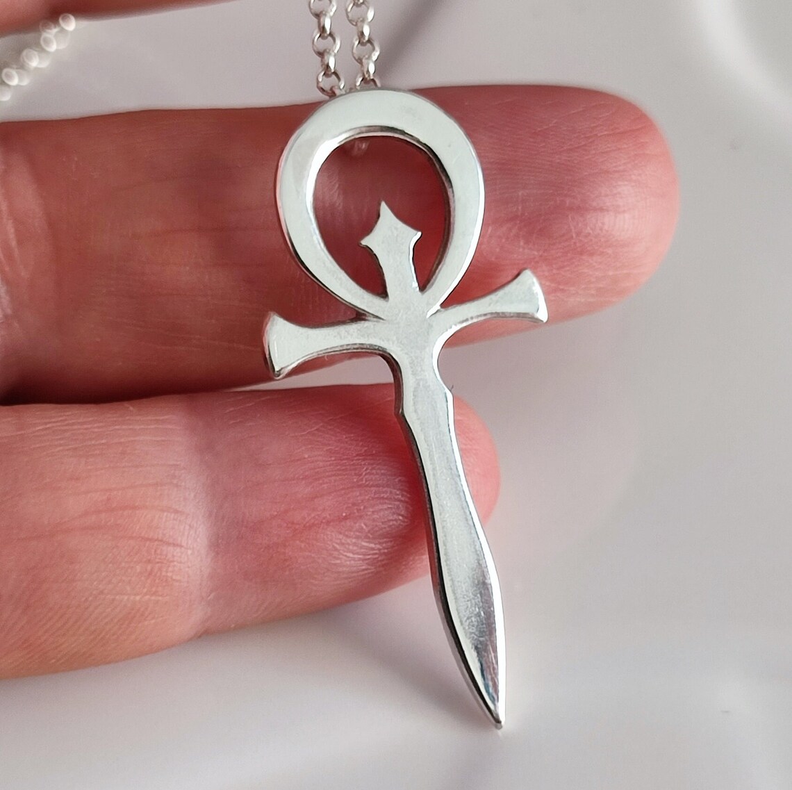 Solid Sterling Silver 925 Ankh Pendant, Vampire the Masquerade Necklace ...