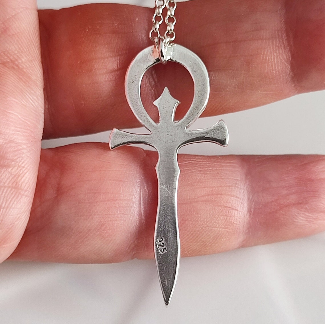 Solid Sterling Silver 925 Ankh Pendant, Vampire the Masquerade Necklace ...