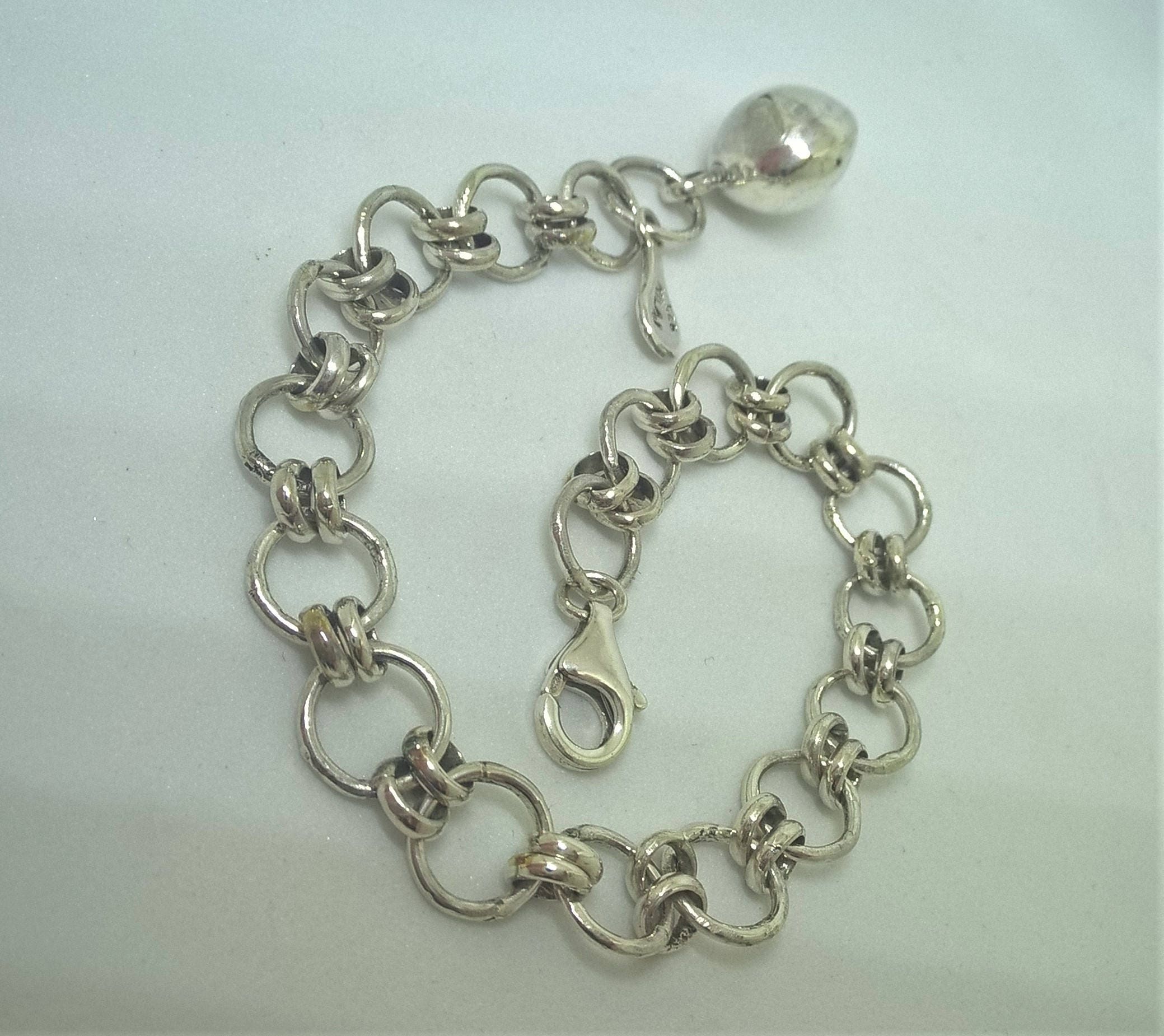 Chain Link Bracelet Solid Sterling Silver, Handmade Artisan Jewelry ...