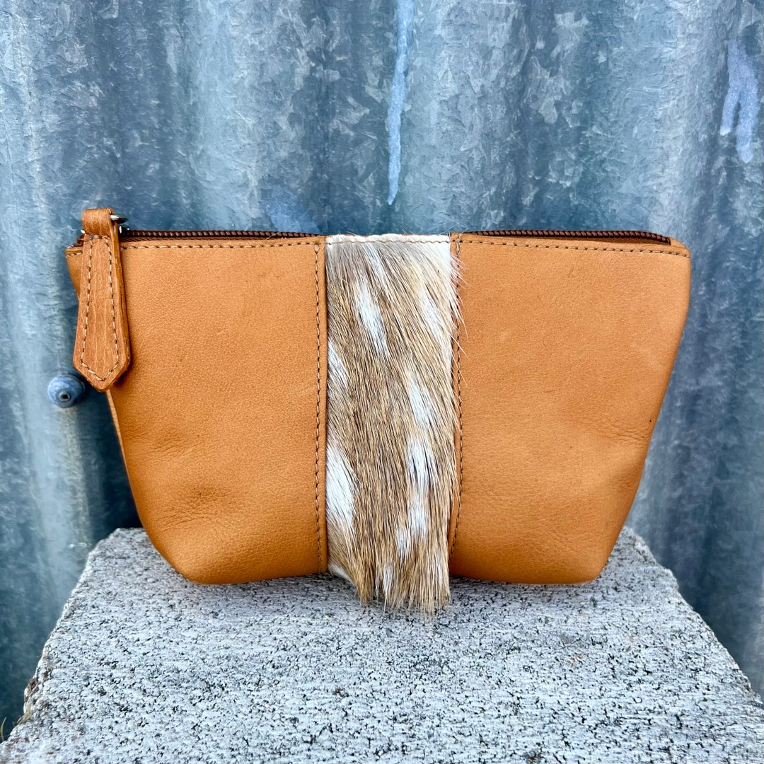 NEW! Butter-soft Calfskin and South Texas Axis Hide Pouch - Etsy