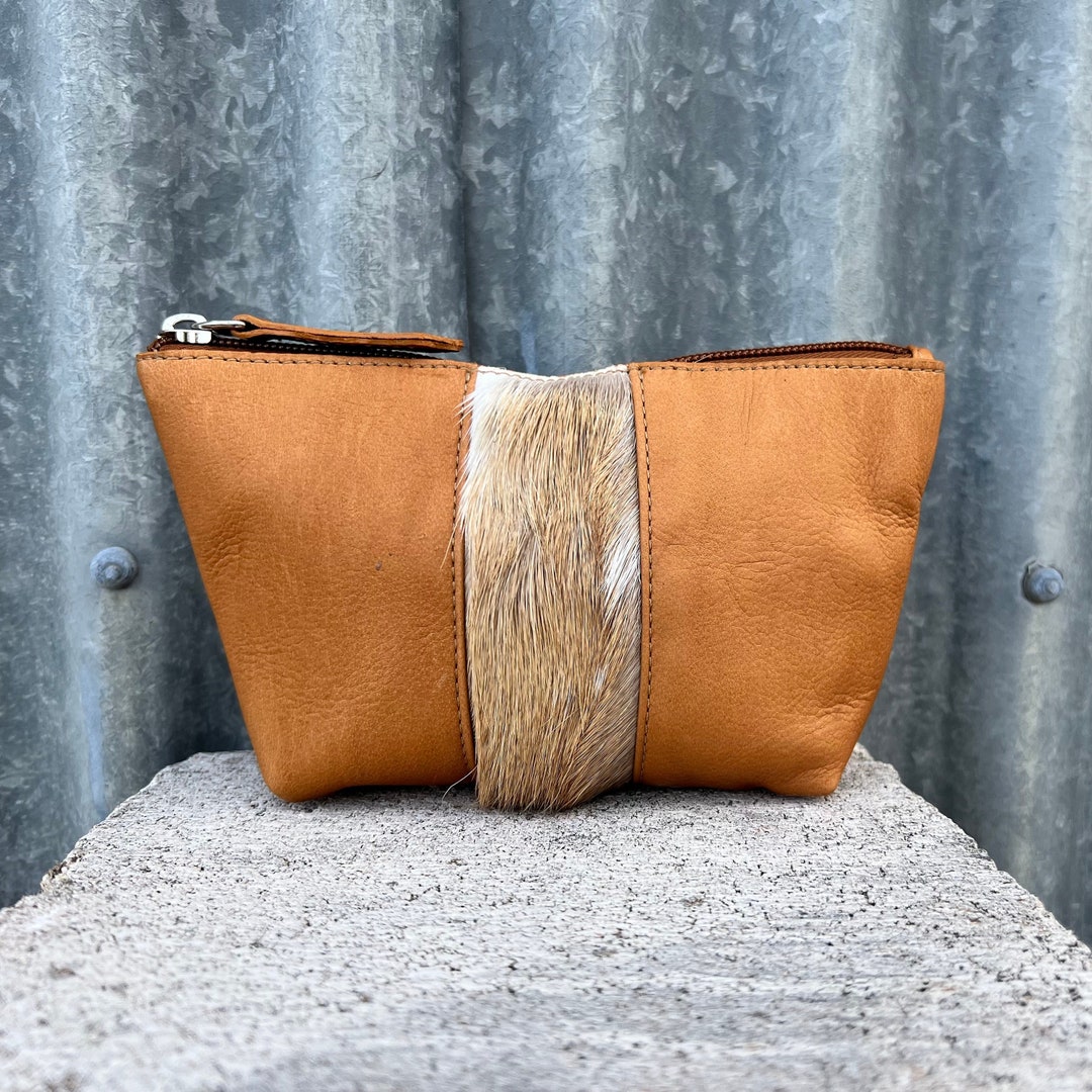 NEW! Butter-soft Calfskin and South Texas Axis Hide Pouch - Etsy
