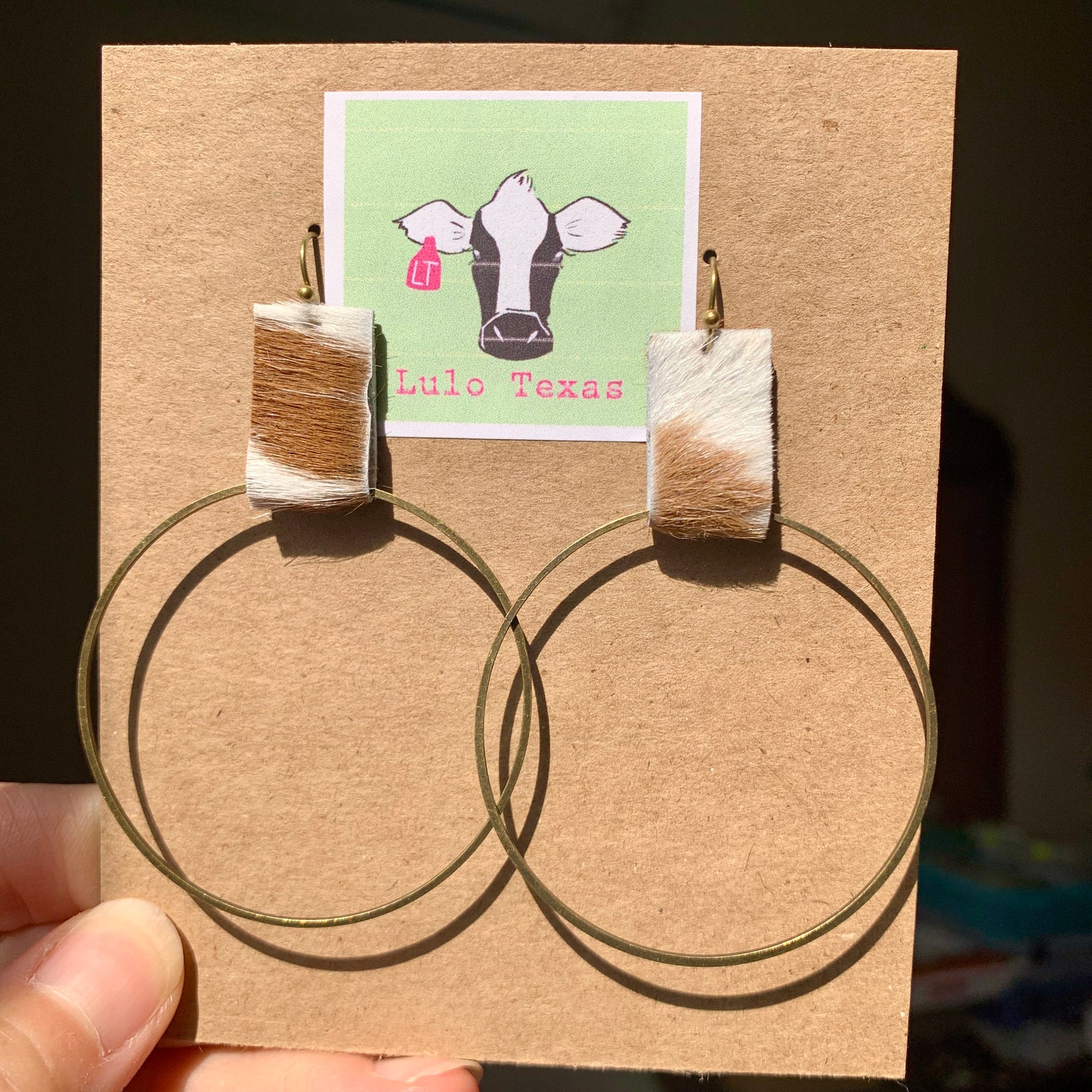 Antique Bronze Hoop Earrings With 100% Genuine Cowhide - Etsy