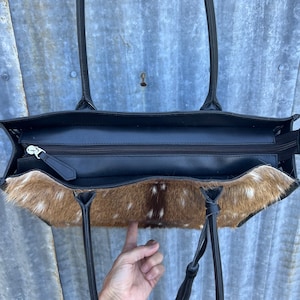 NEW!! HUGE Axis Deer Hide Tote - Laptop Bag - Damn Big Purse! - Etsy