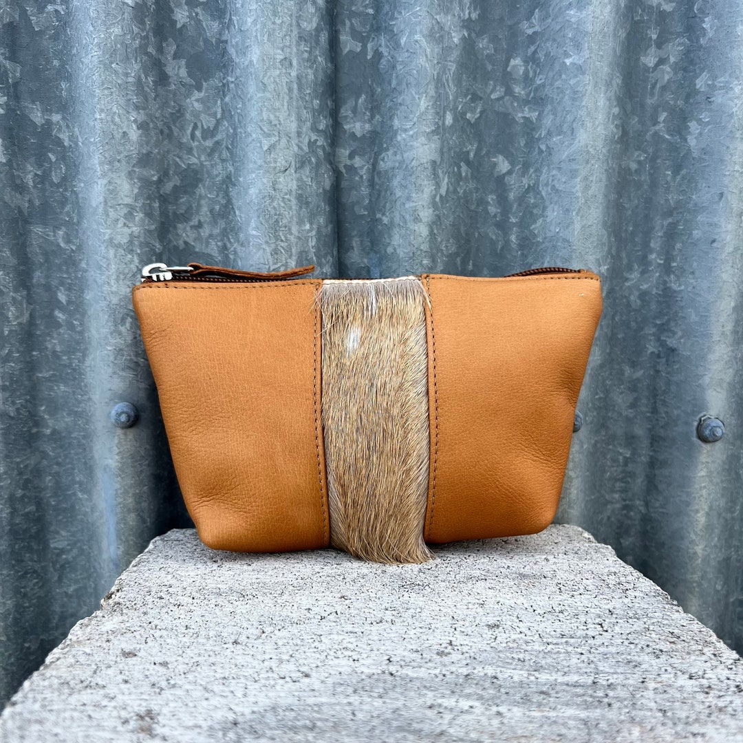 NEW! Butter-soft Calfskin and South Texas Axis Hide Pouch - Etsy
