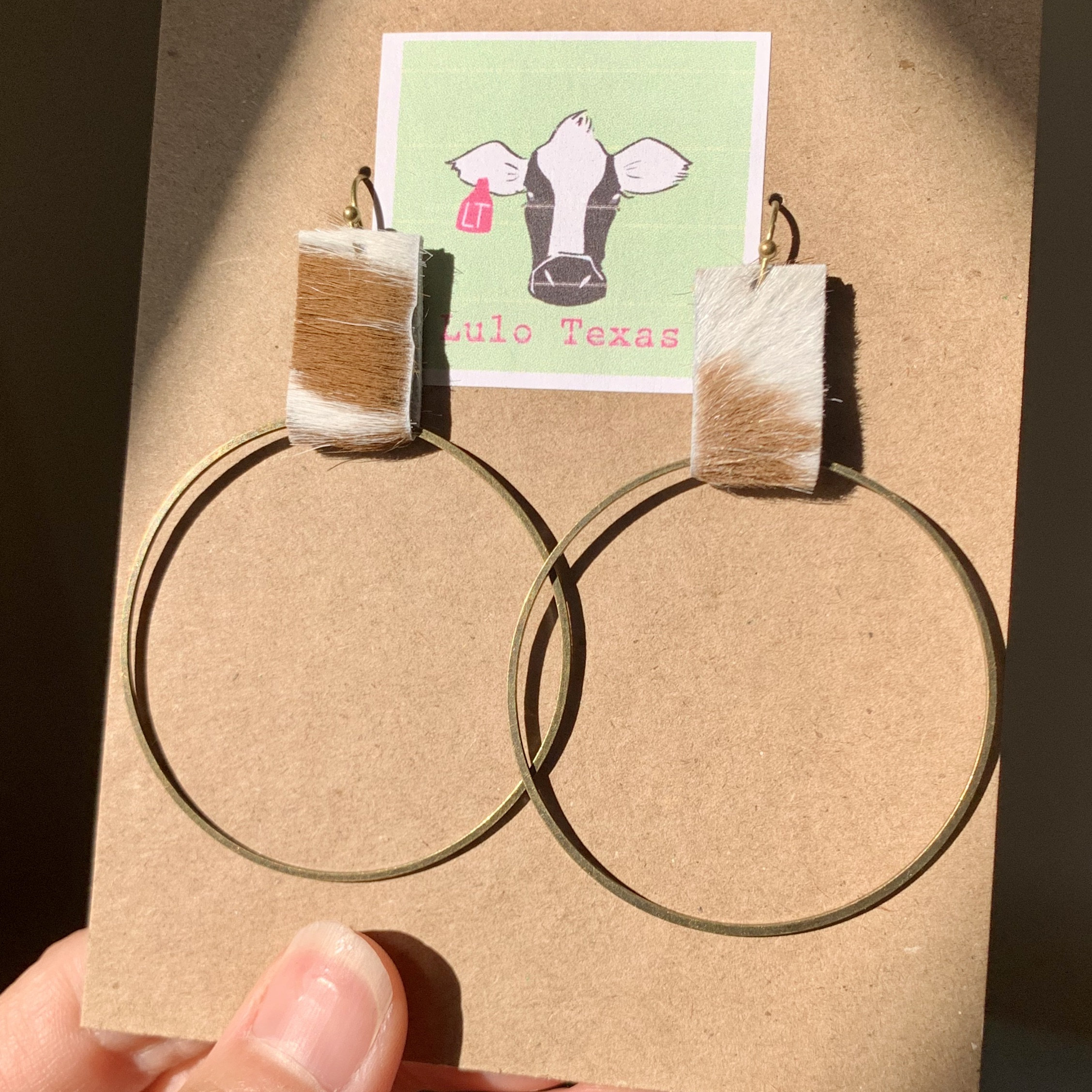 Antique Bronze Hoop Earrings With 100% Genuine Cowhide - Etsy