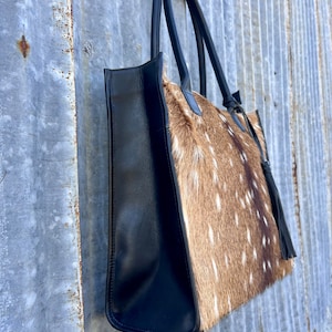 NEW!! HUGE Axis Deer Hide Tote - Laptop Bag - Damn Big Purse! - Etsy