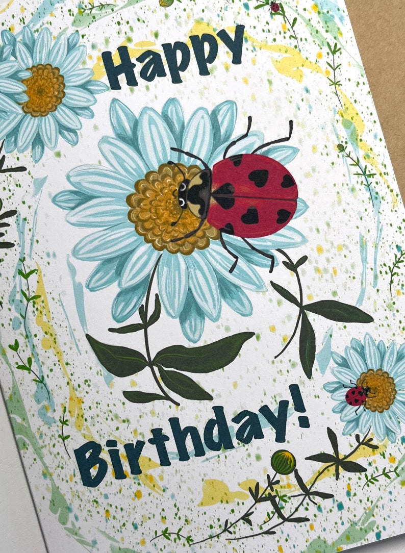 Ladybug Birthday Greeting Card, Happy, Fun and Bright, Special Card for ...