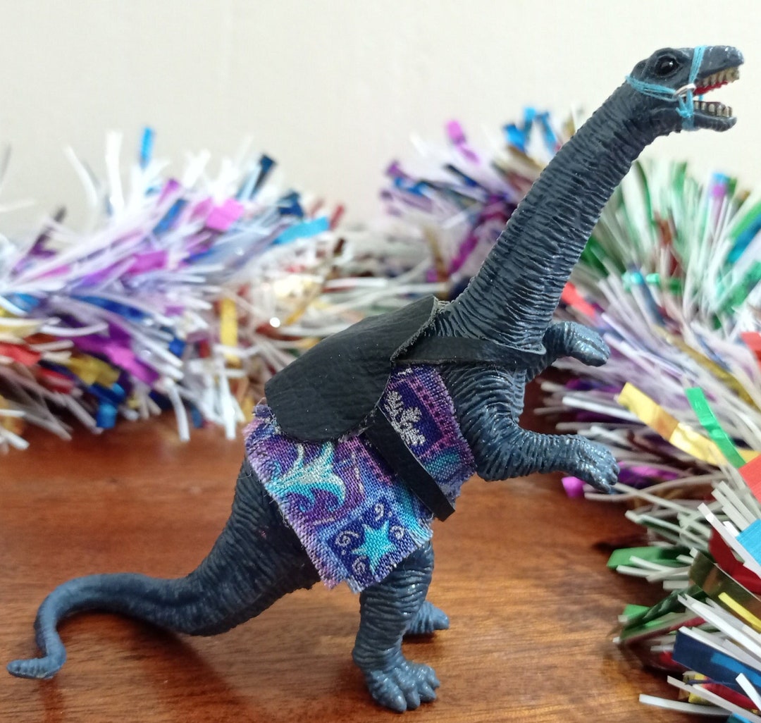 Blue the Festive Brontosaurus, Ooak Christmas Dinosaur. - Etsy