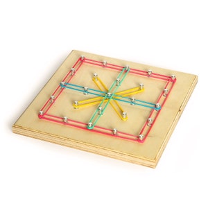 Geoboard, 5x5 Geoboard, Montessori Toddler Toys, Very Natural Wood ...