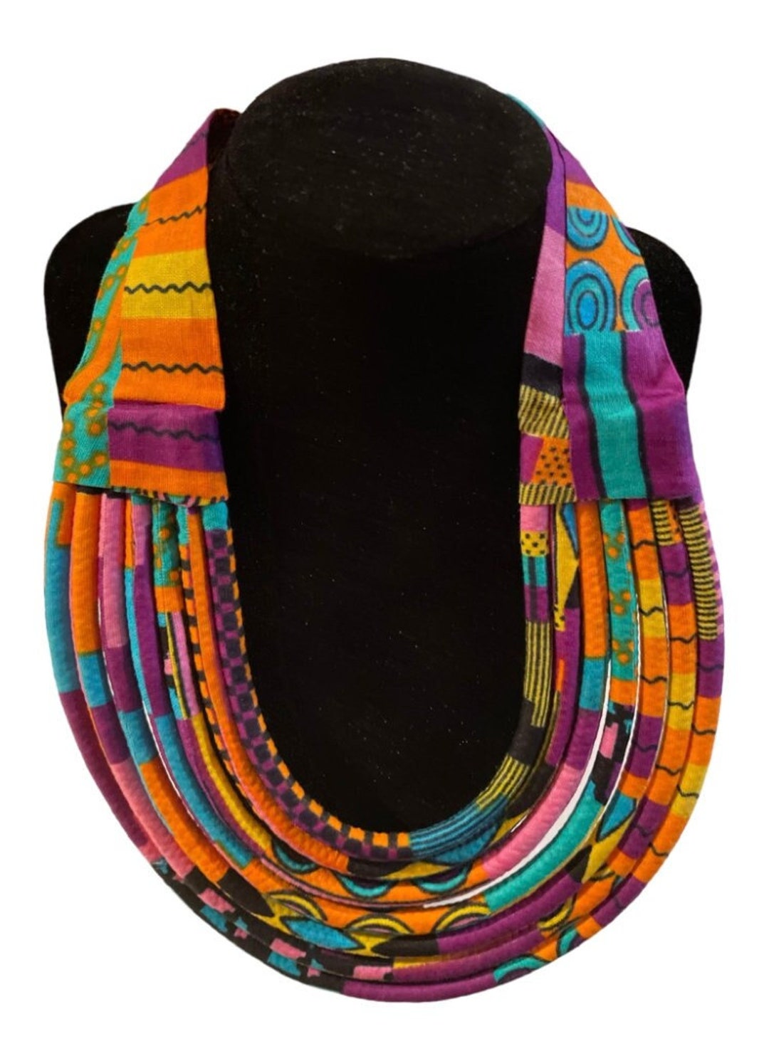 Ankara L Handmade L Button Closure L Rope Necklace (made in Senegal) - Etsy