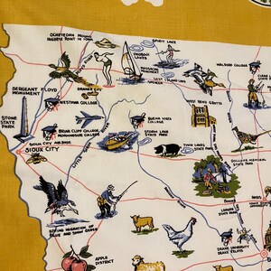 Vintage Souvenir Iowa Map Tablecloth - Etsy