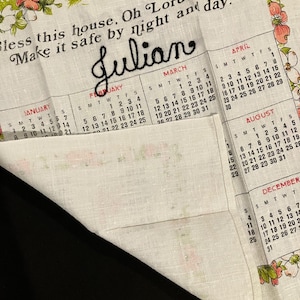 Vintage 1978 Calendar Towel - Etsy