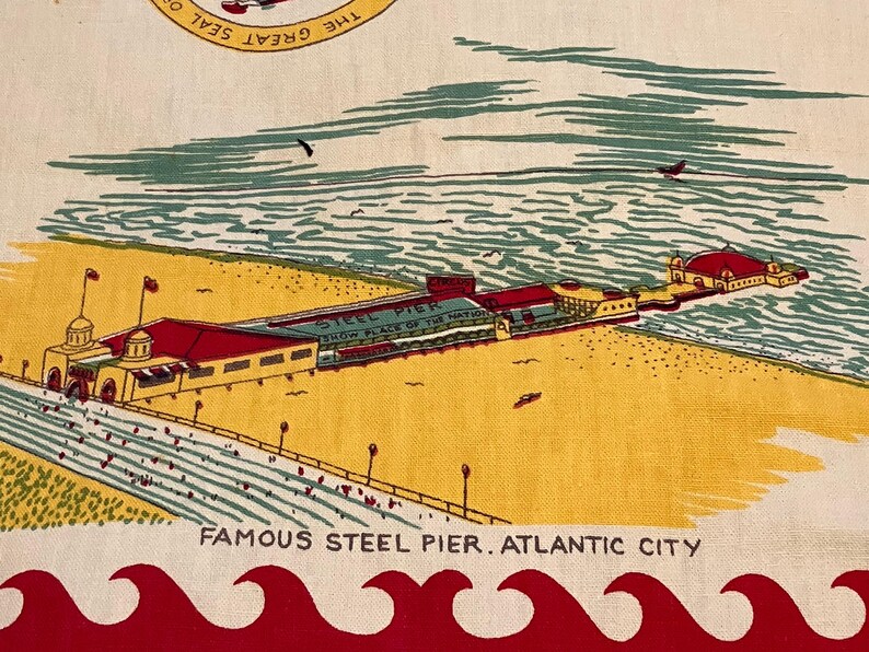 Vintage Souvenir Atlantic City Map Tablecloth - Etsy