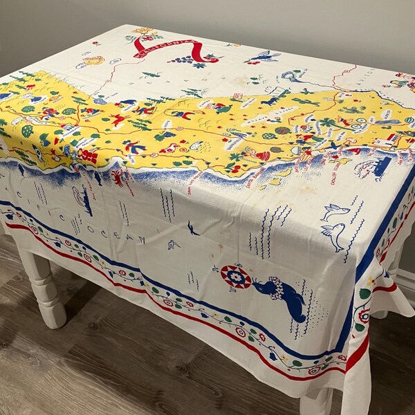 Map Tablecloth - Etsy