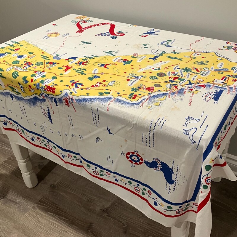 Map Tablecloth - Etsy