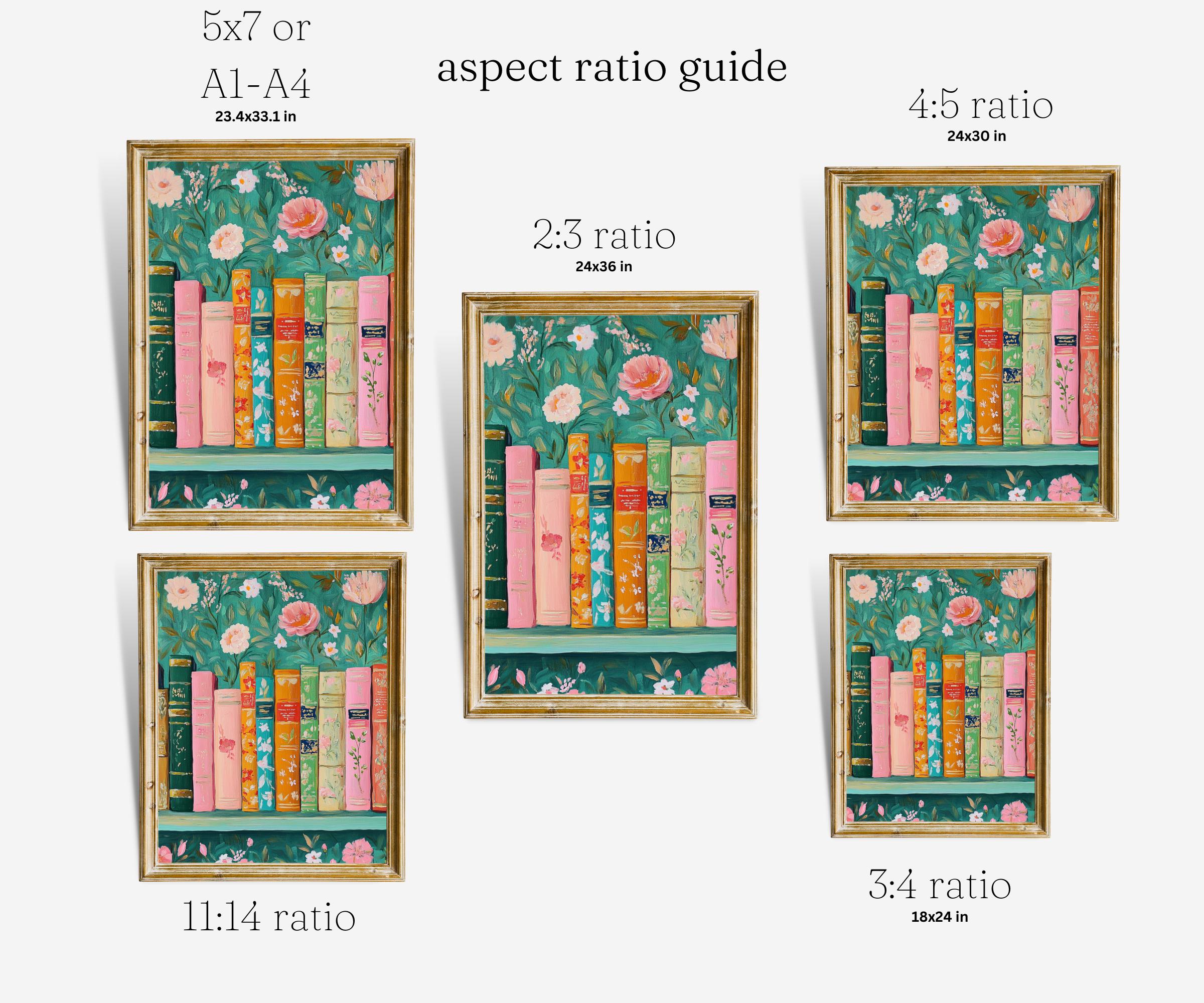 Pastel Book Art Portrait, Downloadable Wall Art, Bookshelf Wall Print ...