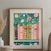 Pastel Book Art Portrait, Downloadable Wall Art, Bookshelf Wall Print ...
