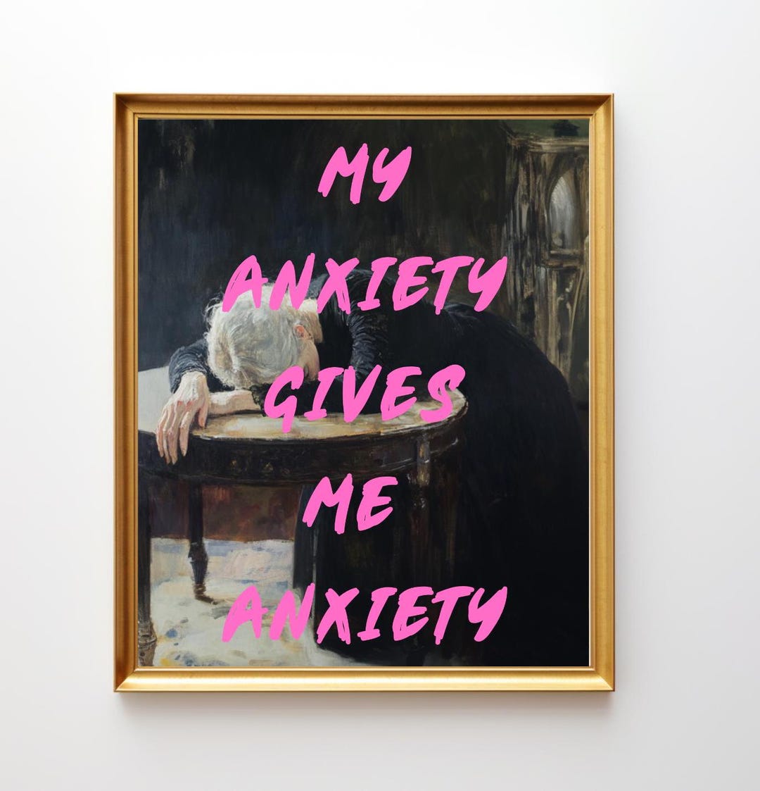 Anxiety Altered Art Portrait, Downloadable Wall Art, Trendy Gallery ...
