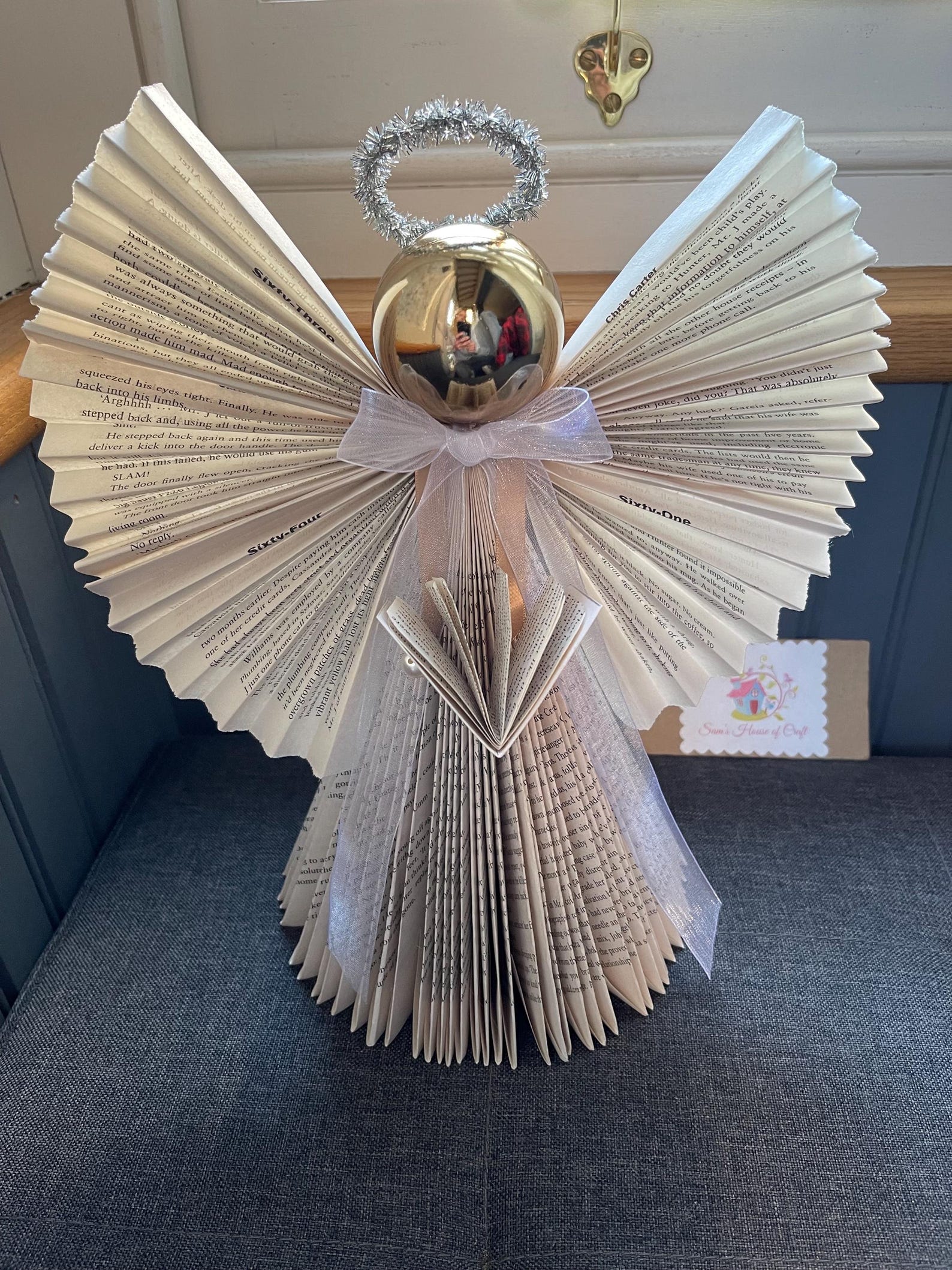 Book Angel: Handmade Vintage Book Fold Christmas Decoration - Etsy