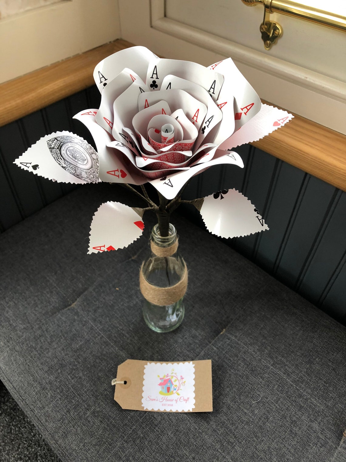 The Aces Playing Card Rose Bottle Vase Alice in Wonderland - Etsy