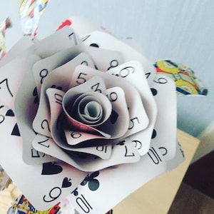 Playing Card Roses With Bottle Vase: Alice in Wonderland Decor, Poker ...