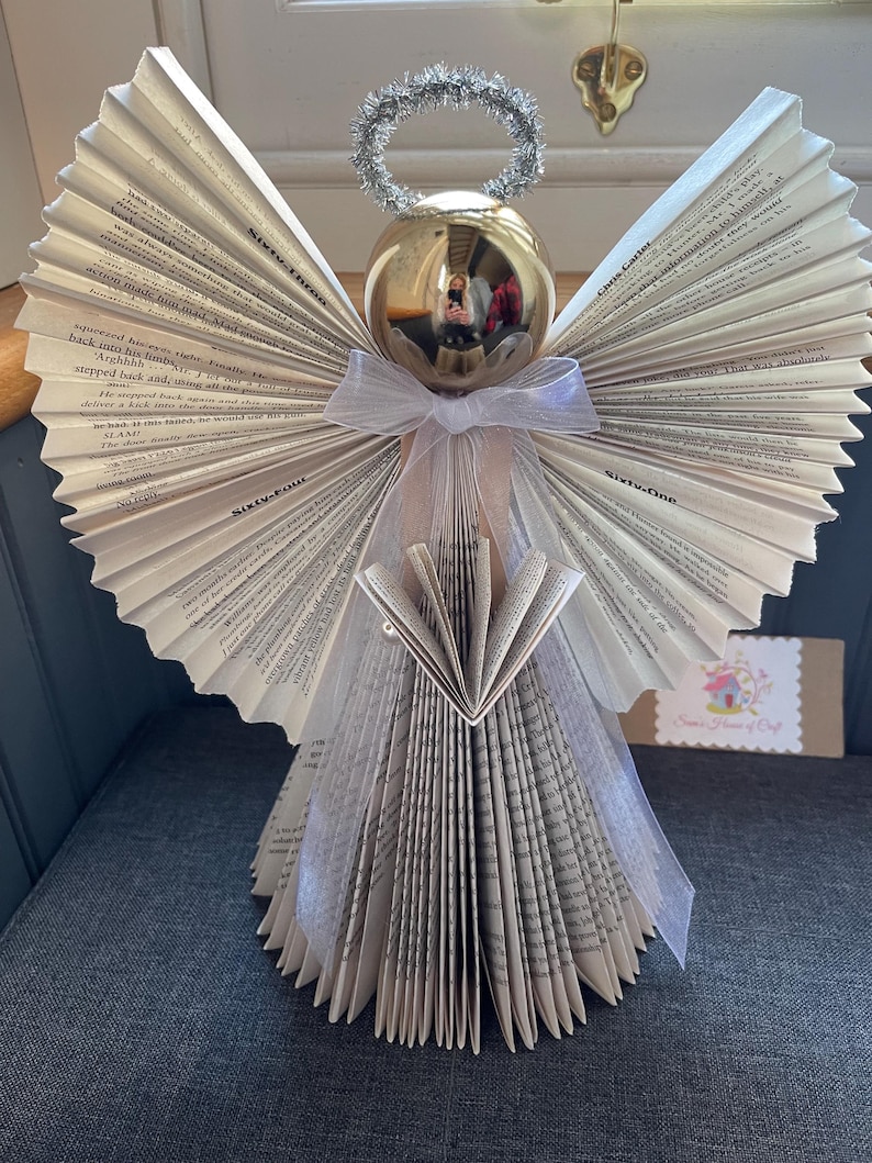 Book Angel: Handmade Vintage Book Fold Christmas Decoration - Etsy