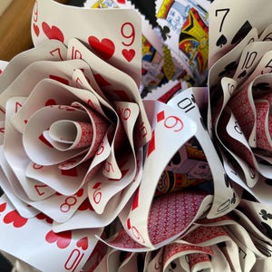 Playing Card Rose Wedding Bouquet, Handheld Bouquet Playing Card Themed ...