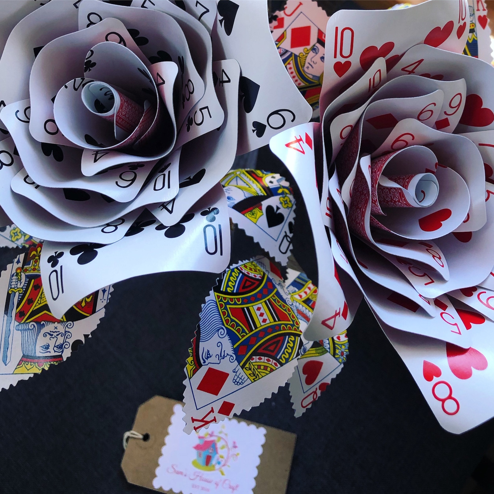 Playing Card Roses X10 Big Bouquet, Alice in Wonderland Themed Roses ...