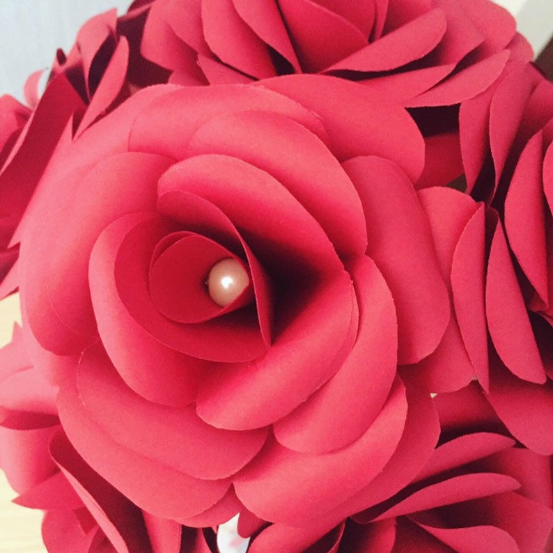 Paper Roses X10 Made From Red Paper Bottle Vase Home Decor - Etsy
