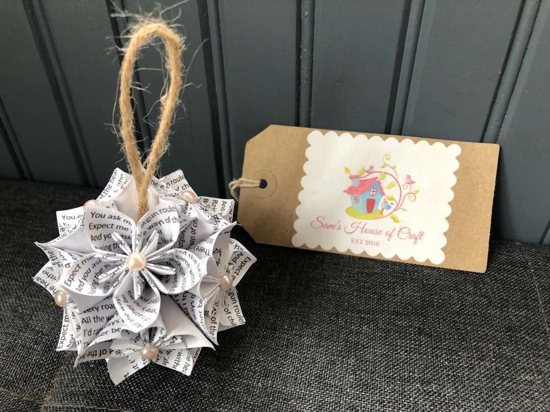 Personalised Origami Flower Bauble, Christmas Bauble, Christmas Tree ...