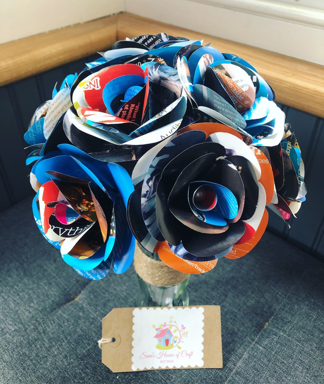 Gaming Magazine Paper Roses Bouquet With Bottle Vase - Etsy