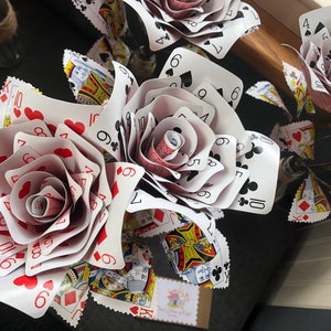 10 Playing Card Rose Bouquet: Alice in Wonderland Casino Decor, Poker ...