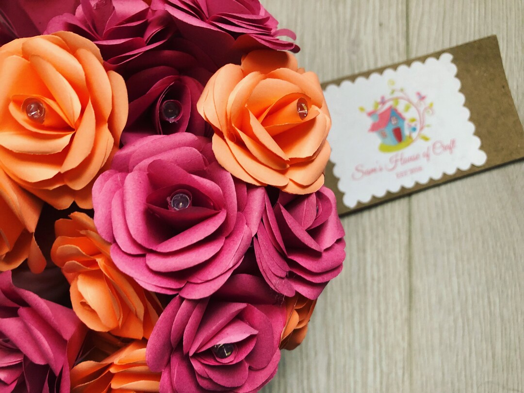 Set of 20 Origami Rose Themed Fairy Lights Pink and Orange Themed ...
