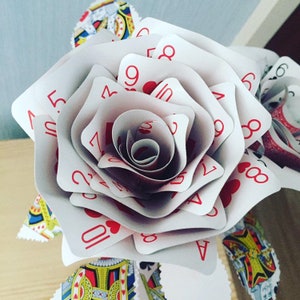 Playing Card Roses With Bottle Vase: Alice in Wonderland Decor, Poker ...